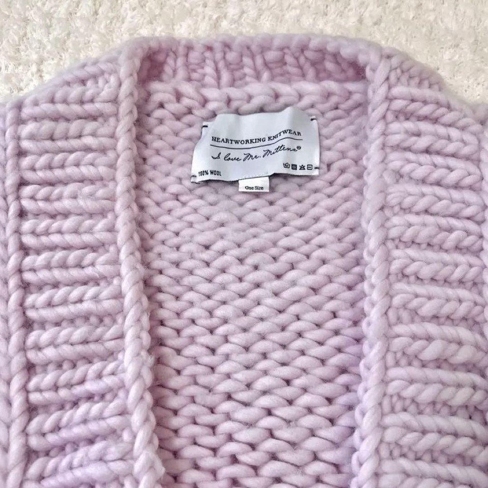 I Love Mr Mittens Oversized Chunky Knit Cardigan Powder Pink | eBay