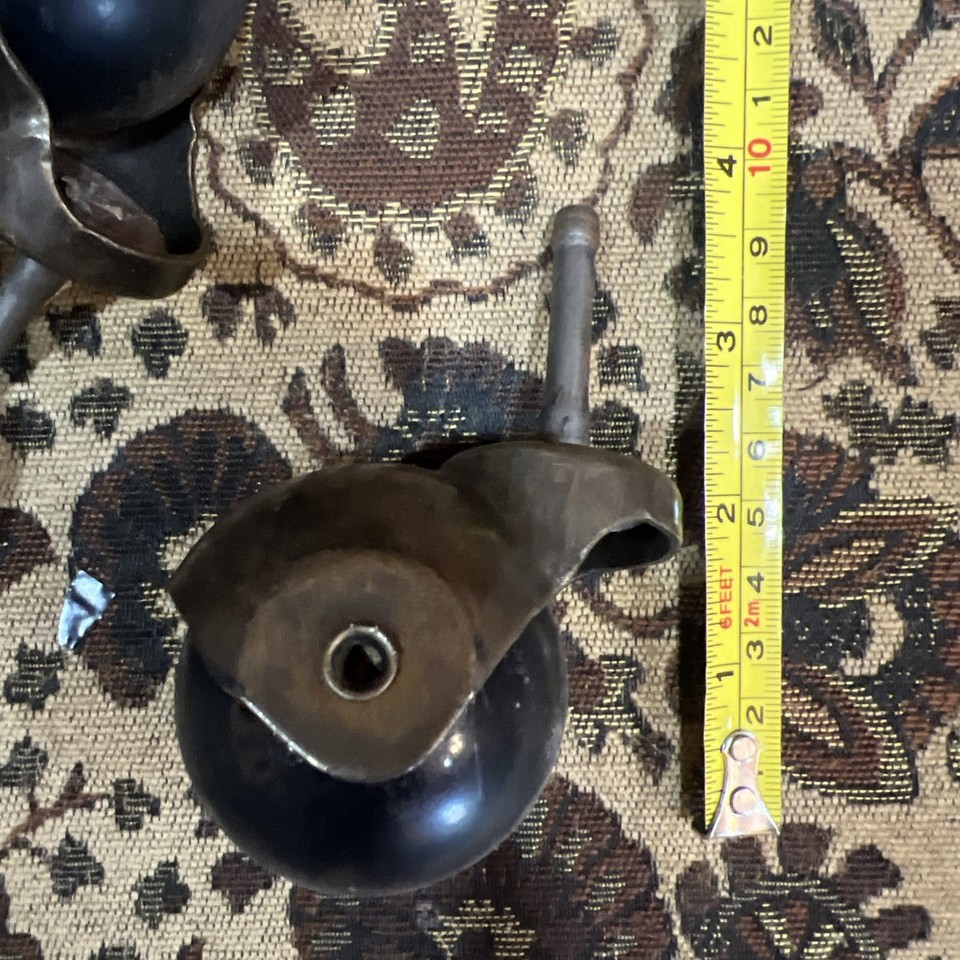 Vintage Antique Brass Ball Caster Wheels Lot Of 4 | eBay