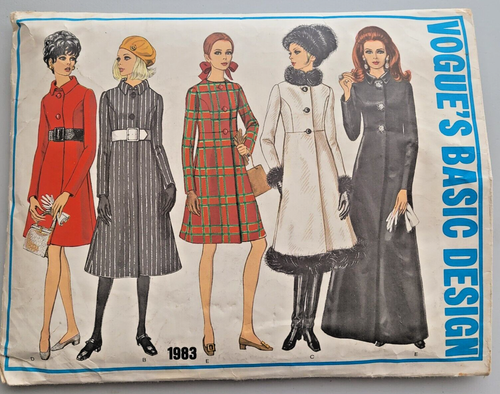 VTG 60s Vogue Sewing Pattern 1983 Misses Lined Coat w/Variations Size ...