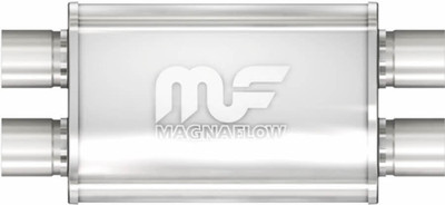 MAGNAFLOW 11386 Muffler Stainless Steel 2.5 ID Dual In Dual Out 4 X 9 ...