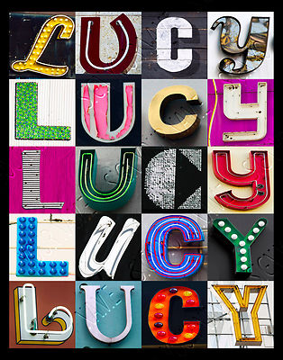 LUCY Name Poster featuring photos of actual sign letters | eBay