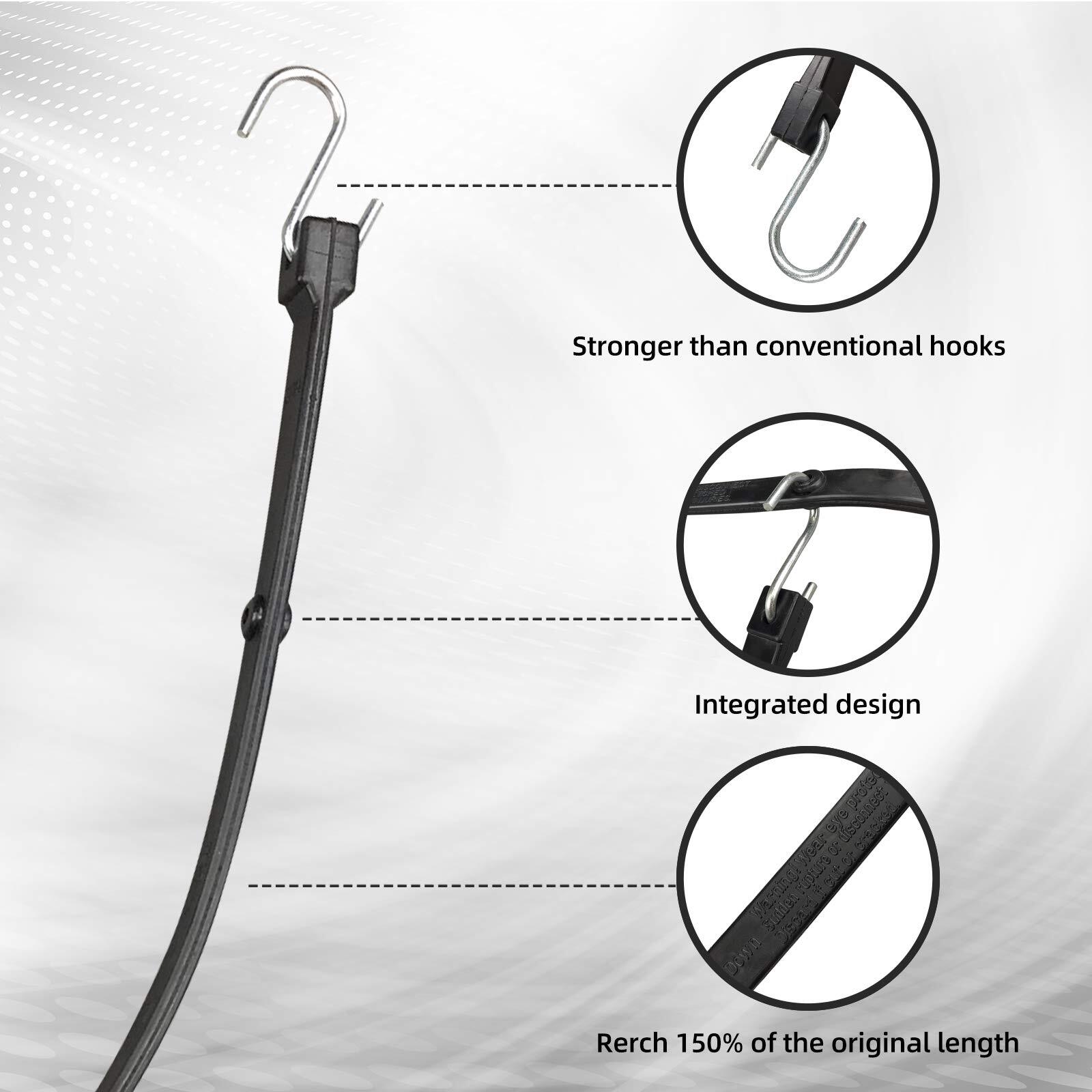 Adjustable 31 Rubber Tarp Straps With 150% Max Stretch 100% Epdm Bungee ...