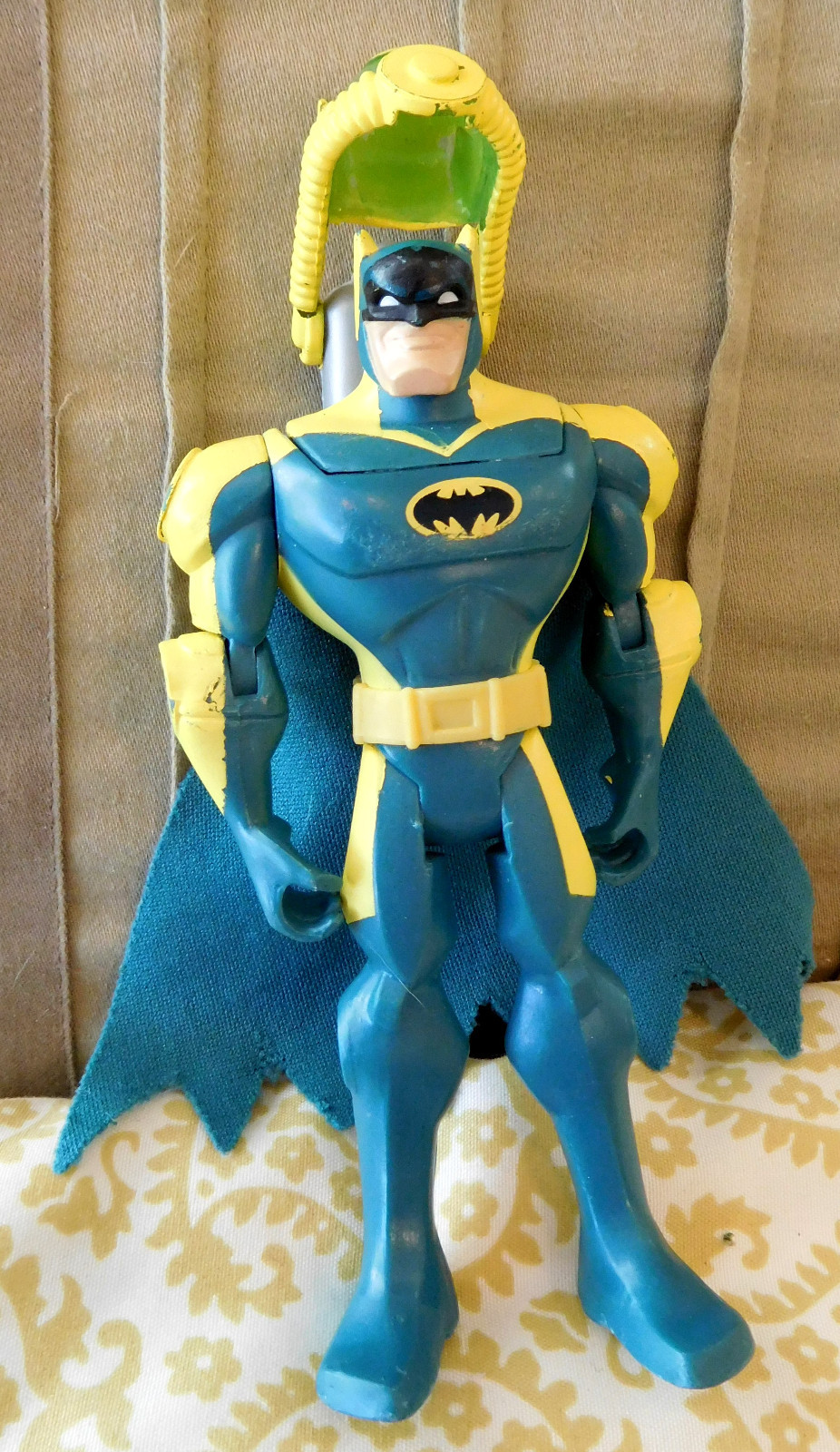 5" BATMAN DC Comics GREEN & YELLOW w TANK P3282 Mattel Accessory Action ...
