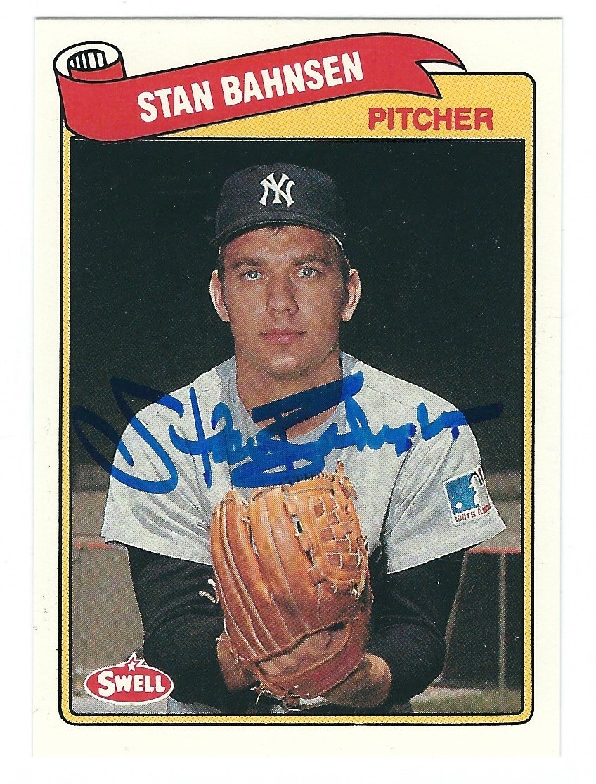 Autographed 1989 Swell Stan Bahnsen New York Yankees Card #39 w/ Show ...