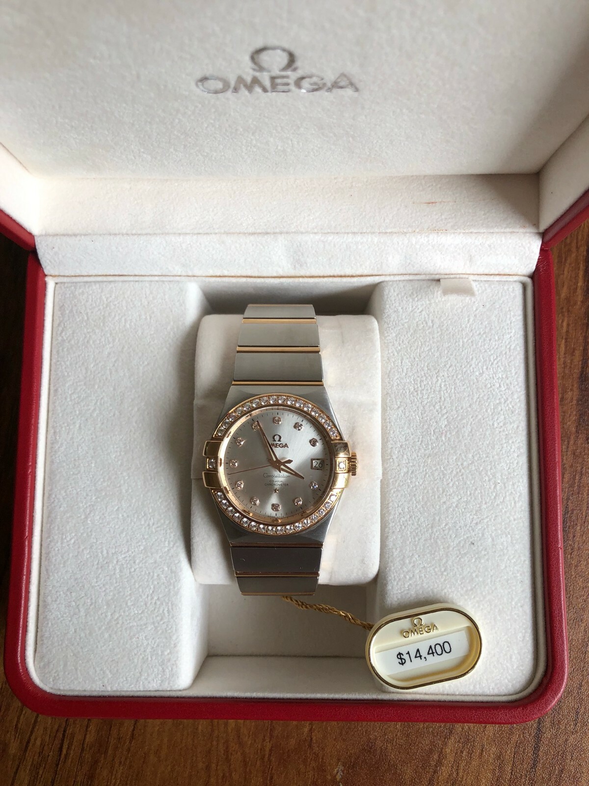 Omega 12325352052001 'Constellation' Diamond Set 18K Rose Gold ...