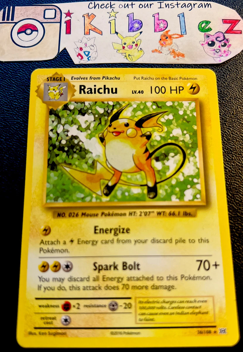 Pokemon Raichu Evolution Card