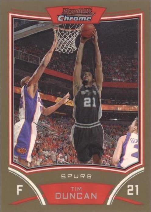 2008-09 Bowman Draft Picks & Stars - Chrome Tim Duncan #21 Gold ...