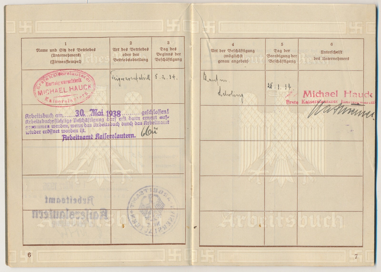 WW1 WW2 German Deutsches Reich Arbeitsbuch ID book paperwork vet estate ...