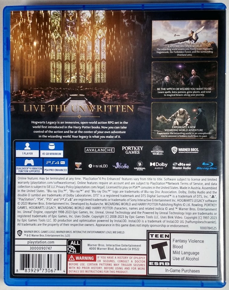 HOGWARTS LEGACY Used / Pre-owned PS4 Game PlayStation 4 Harry Potter ...