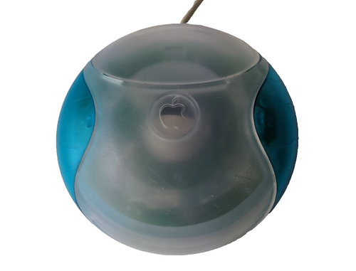 Apple M4848 iMac USB Wired Hockey Puck Mouse Blue tested & Works | eBay