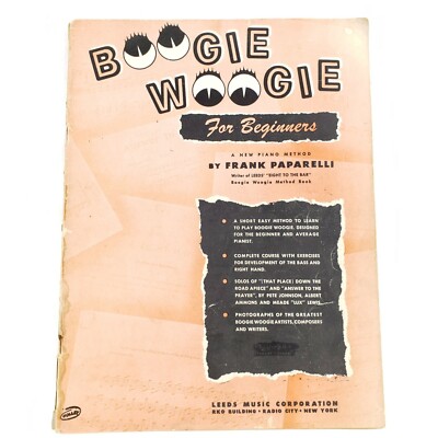 BOOGIE WOOGIE For Beginners 1943 Piano Music Book, By Frank Paparelli ...