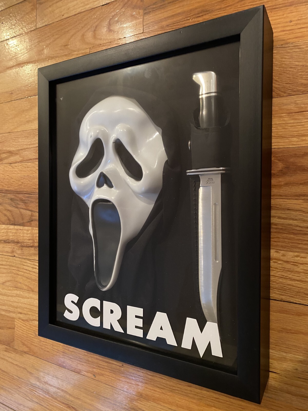 Ghostface Scream Mask + Buck 120 Shadow Box Frame Jason Freddy ...
