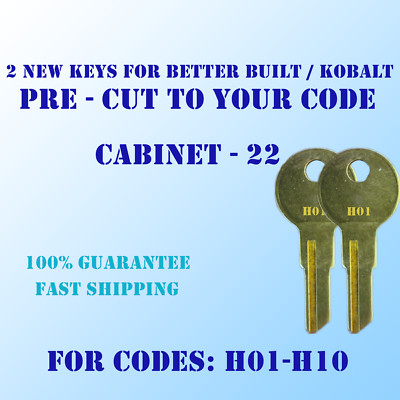 H01-H10. Pair of keys for Better Built, Kobalt Tool box locks. Cut to ...