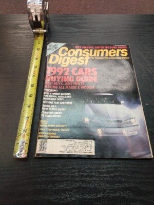 Consumers Digest Magazine Jan Feb 1992 Cars Buying Guide (Y6) | eBay