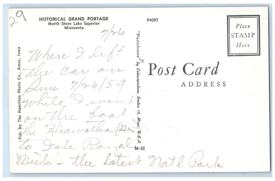 c1960's Historical Grand Portage North Shore Lake Superior Bayfield MN ...