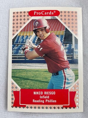 1991 Tomorrow's Heroes Baseball Card#298-Nikco Riesgo, Reading Phillies ...