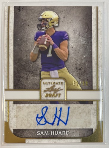 Sam Huard 2022 Leaf Ultimate Draft Gold Auto #d 82/99 #BA-SH2 Utah Utes ...