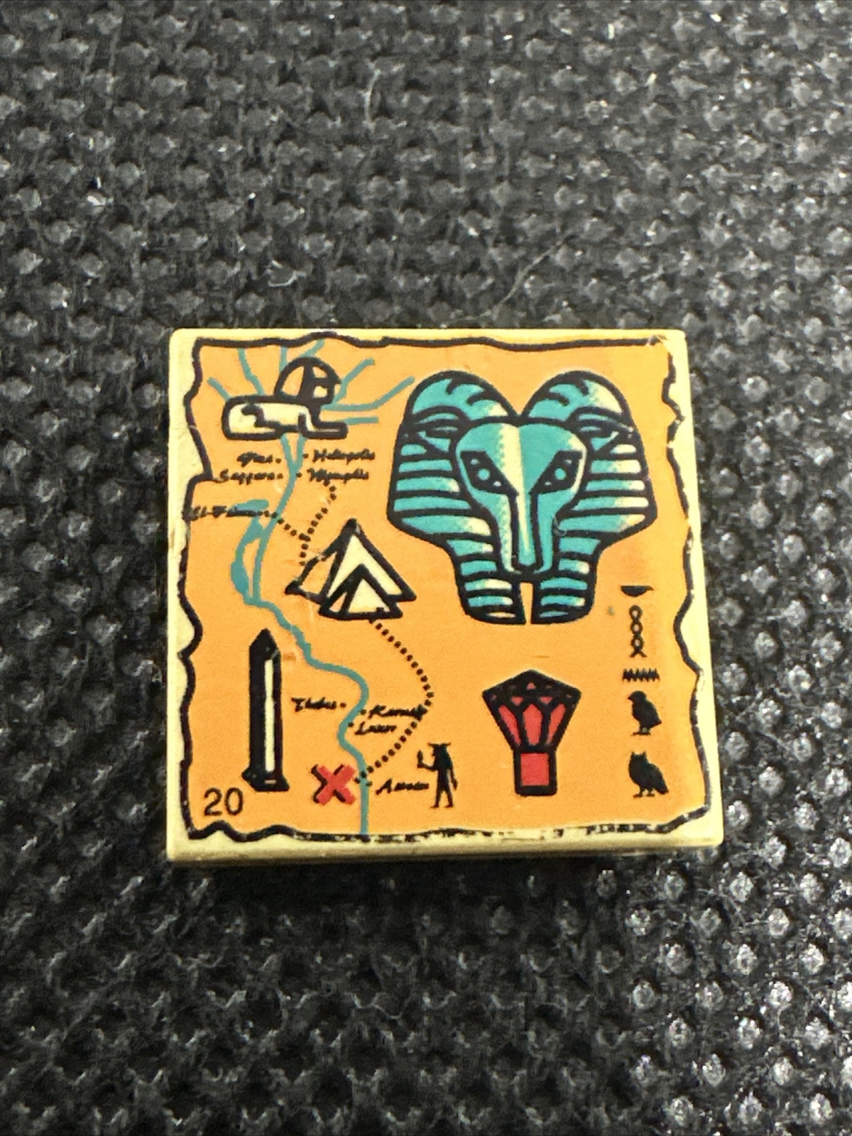 Lego - 1x Tile Decorated 2x2 Map Orange and Hieroglyphs Pattern ...