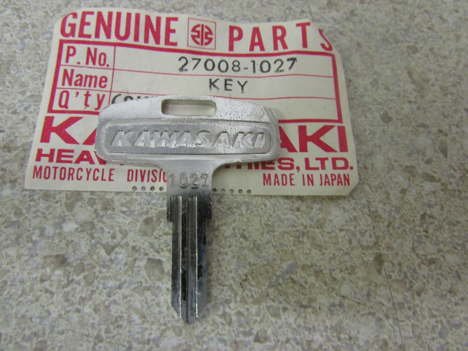 NOS KAWASAKI F11 KE125 KE175 KE 127 175 KLR250 KLR 250 OEM BLANK KEY ...