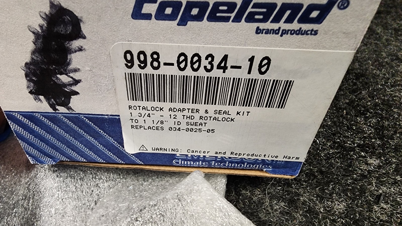 Copeland Emerson 998-0034-13 Rotalock Adapter & Seal Kit for sale ...