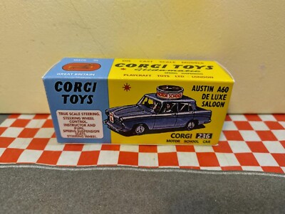 CORGI TOYS 236 AUSTIN A60 DELUX SALOON MOTOR SCOOL EMPTY REPRO BOX ONLY ...
