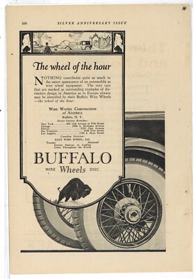 1924 Wire Wheel Co. of America Ad: Buffalo Wheels - Buffalo, New York ...