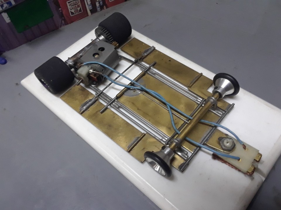 1/24 vintage slot car. brass & wire chassis.mura tested on wood track ...