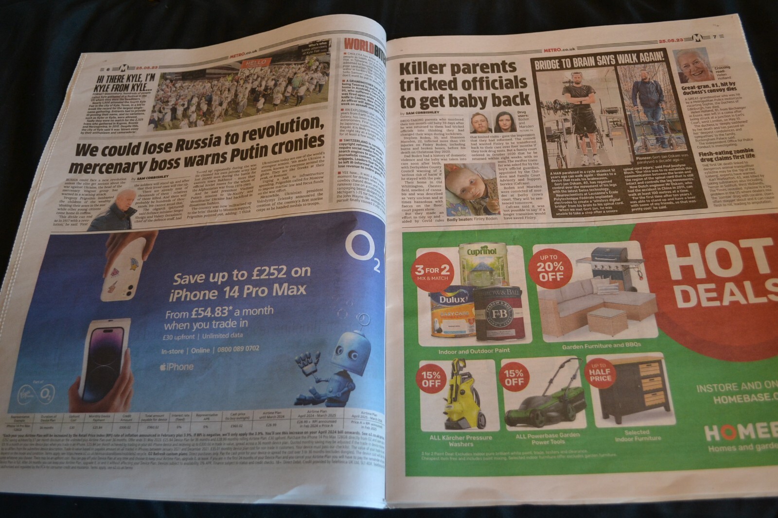 The UK Metro Newspaper 25/05/23 May 25th 2023 Mason Mount Devil Baby ...