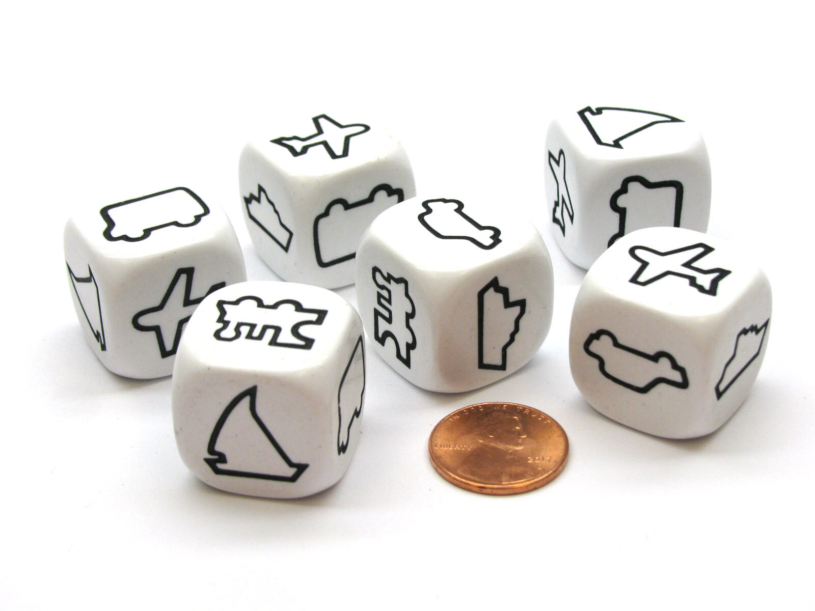 Pack 6 Transportation Attribute Dice- Cruise Ship-Train-Plane-Van ...