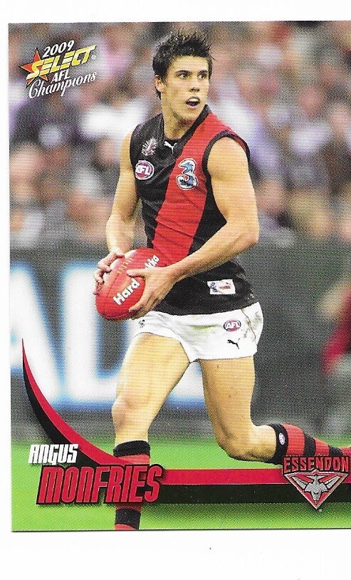 2009 AFL SELECT CHAMPIONS ESSENDON BOMBERS ANGUS MONFRIES # 58 COMMON ...