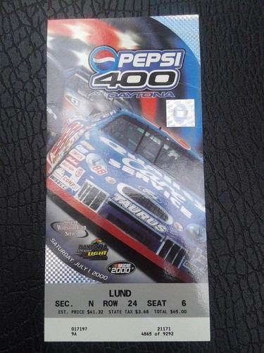 2000 Daytona International Speedway Nascar Pepsi 400 Ticket Stub Jeff ...