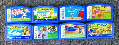 LOT of 8 LeapFrog Leapster Game Cartridges [Disney Fairies, Clifford ...