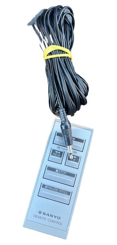 SANYO Vintage Remote Control Wired Play Rew FF Pause Beta Video VCR 3.5 ...