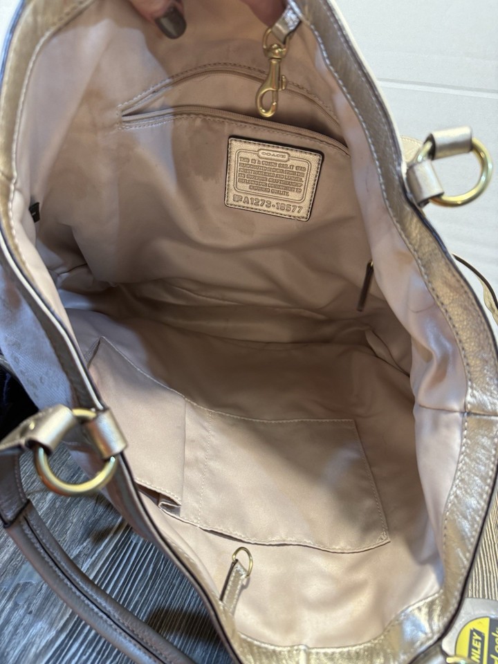 Coach Audrey Limited Edition Gold Sun Starfish Embroidered Embellished ...