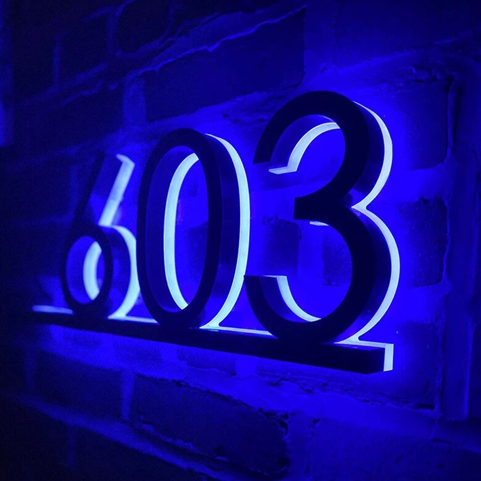 Custom Rgb Illuminated House Number Sign Outdoor LED Backlit Address ...