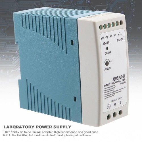 MDR-60 12V 60W Din Rail supply ac-dc driver voltage regulator suply ...