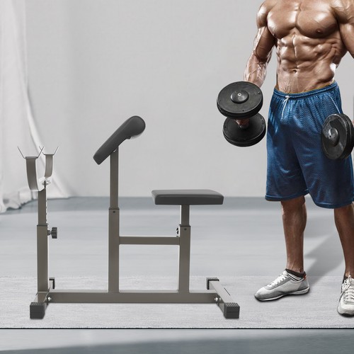 300kg Preacher Curl Bench Adjustable Strength Training Bench Gym Biceps ...