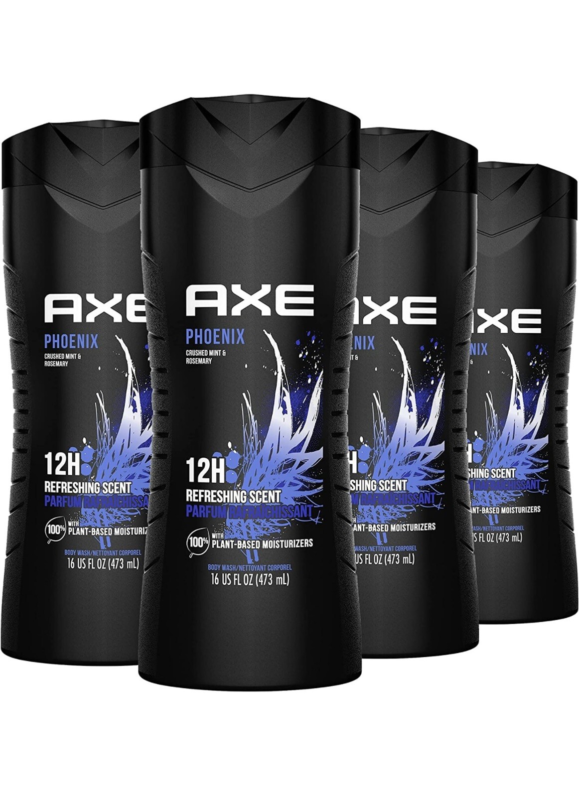 AXE Phoenix Body Wash for Men 12 Hr Scent Crushed Mint &Rosemary 16oz ...