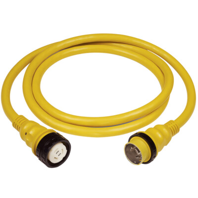Marinco 50A 125/250V Shore Power Cord 25' Yellow Marine-Grade Locking ...