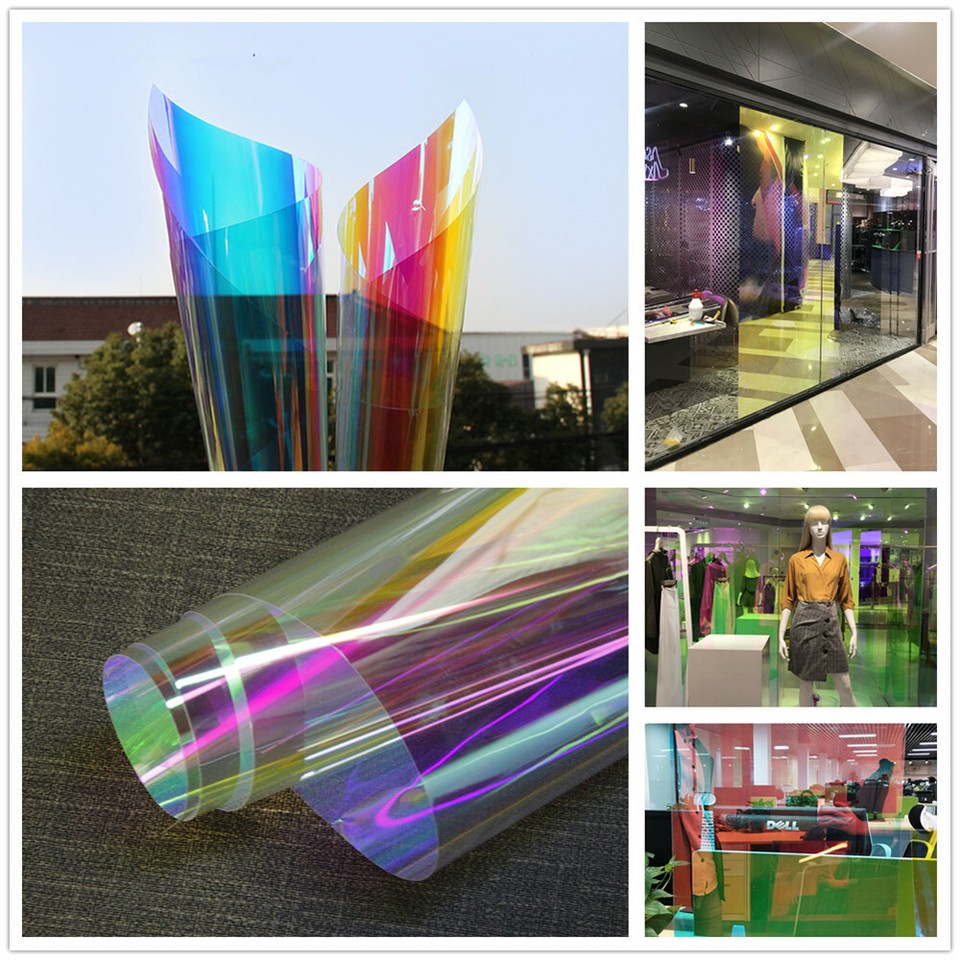 Rainbow Iridescent Window Film Home Mall Glass Decoration Tint Self ...