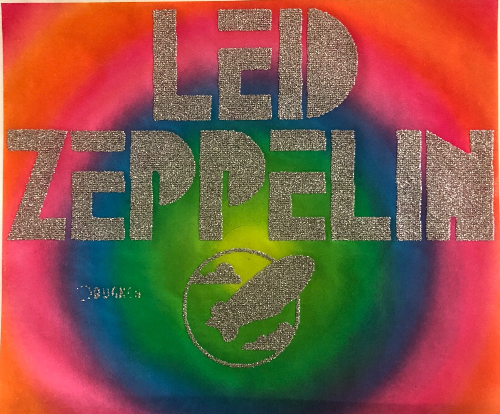 Original Vintage Led Zeppelin Rock Band Glitter Iron … - Gem