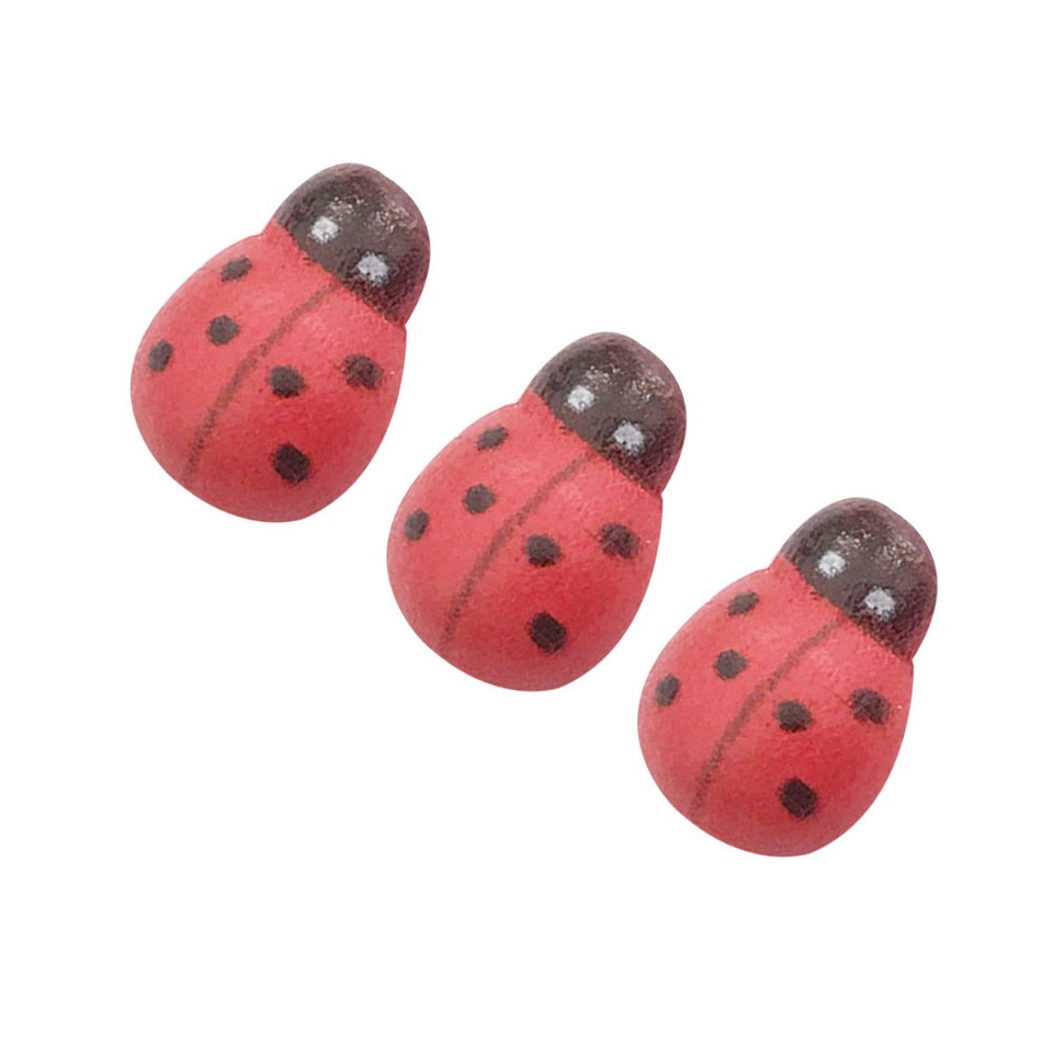 200Pcs Mini Wooden Ladybugs Insects Decor for Plant Pot Accessories ...