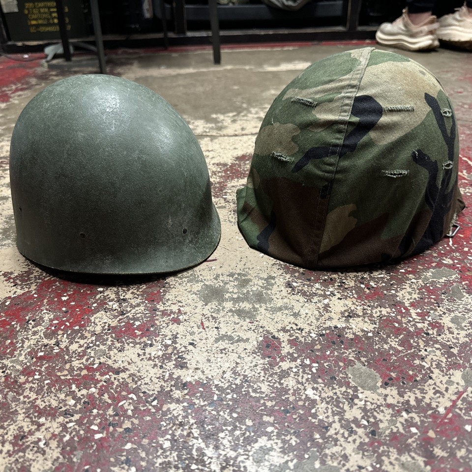 US Military Vietnam M1 Steel Pot Helmet Paratrooper Liner Camouflage ...