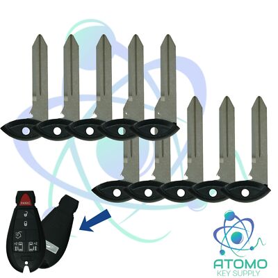 (10 Pack) New Uncut Insert Blade Emergency Key Replacement for Chrysler ...