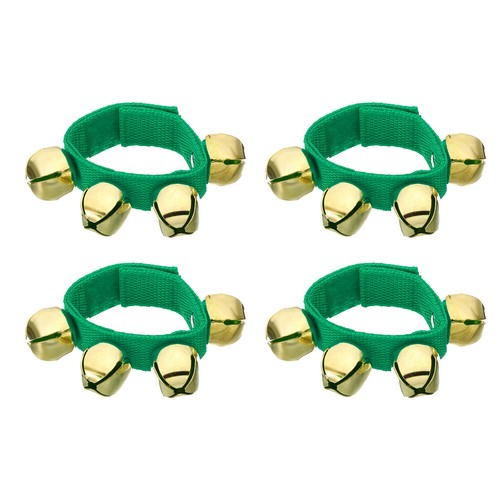4pcs Wrist Bells, Jingle Bells Ankle Bells with 4 Golden Bells, Green ...