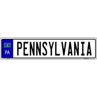 Pennsylvania Metal European 20.5" x 4.5" License Plate Sign for Car ...