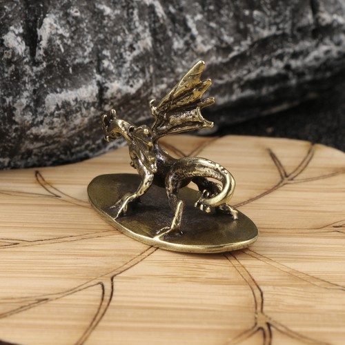 Solid Brass Feilong Pterosaur Figurine Small Statue Home Ornament ...