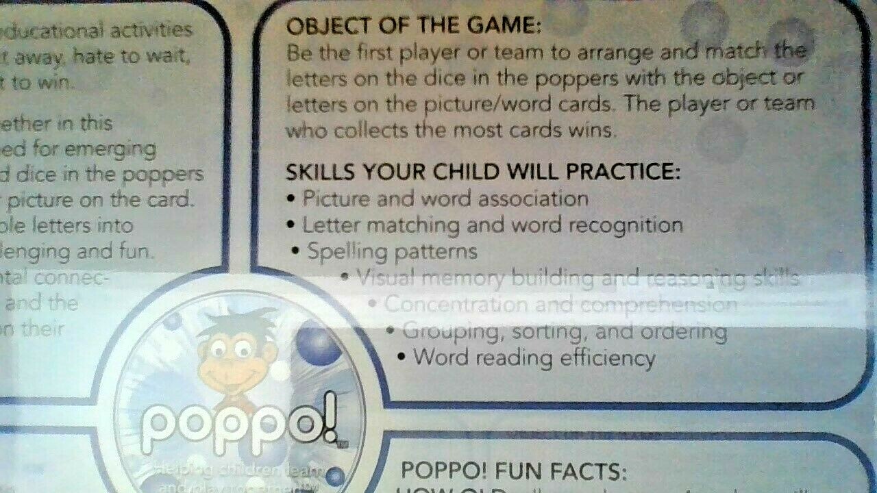 Poppo Pop 'til You Drop Fast Paced Educational Word Family Game for ...