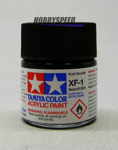 TAMIYA XF-1 ACRYLIC PAINT FLAT BLACK 23ml bottle model scenery TAM81301 ...