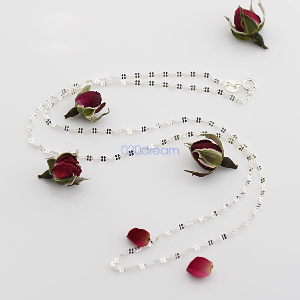 2.0mm Real 925 Sterling Silver Necklace Lucky Chain Link 14-26 INCH ...